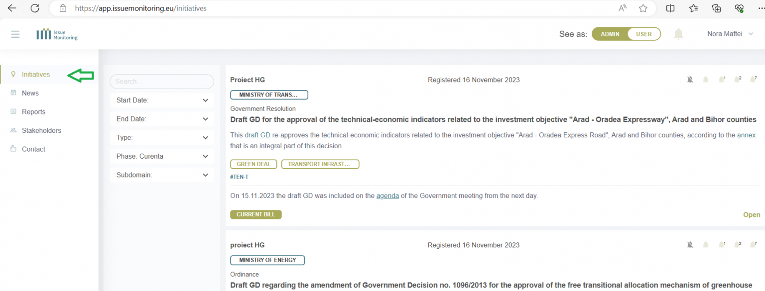 Initiatives | Issue Monitoring